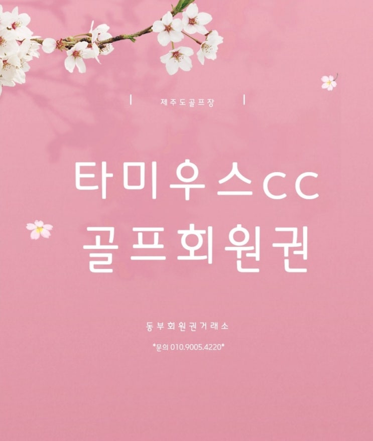 가성비 좋은 제주 타미우스cc 무기명회원권 매매안내 네이버 블로그