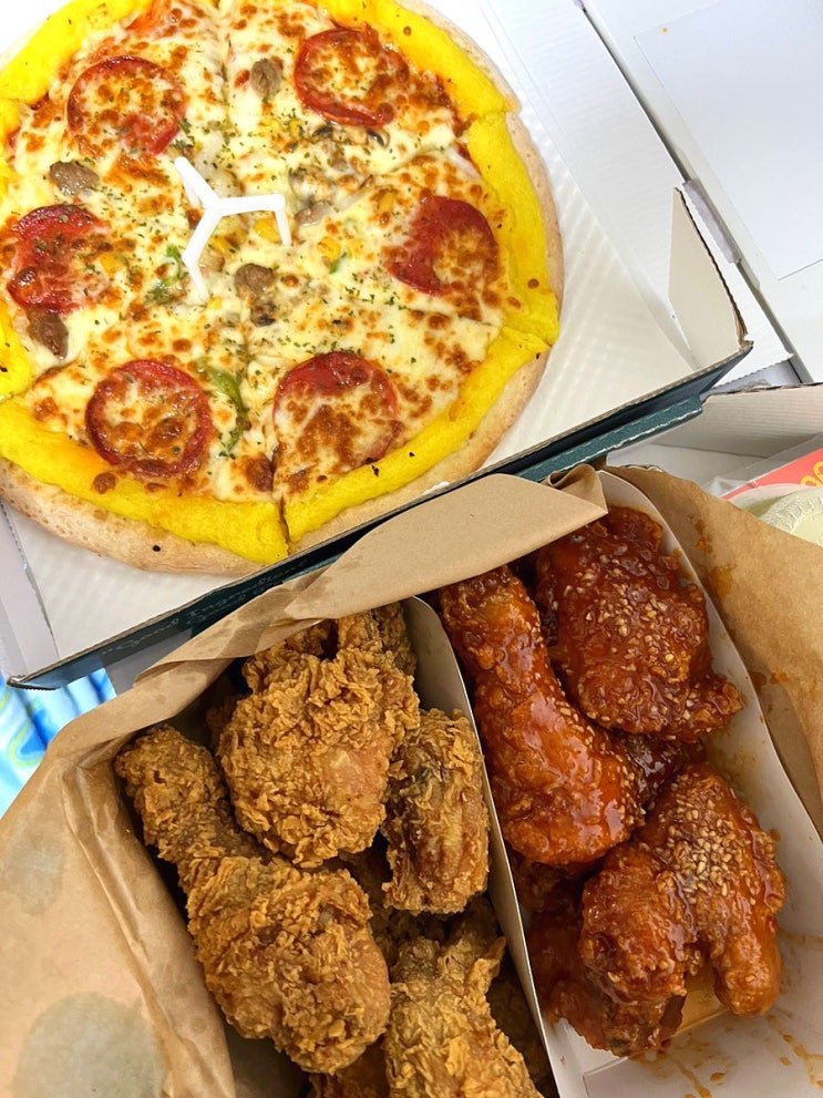 피자나라치킨공주 단골의 메뉴 추천 피나치공 피치세트 양념치킨 고구마피자 가격 칼로리 네이버 블로그