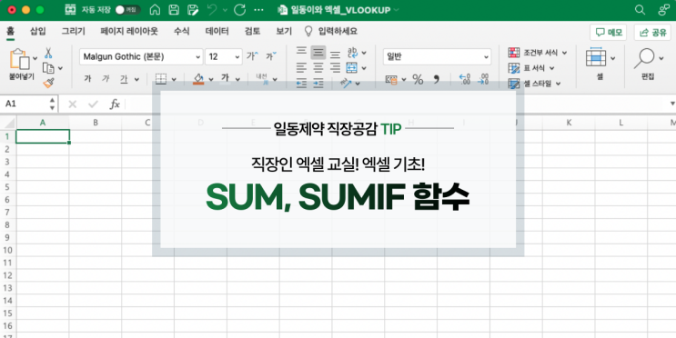 일동제약 직장공감tip 완벽정리 엑셀 Sum Sumif 함수 기초 함수 수식 사용법 네이버 블로그