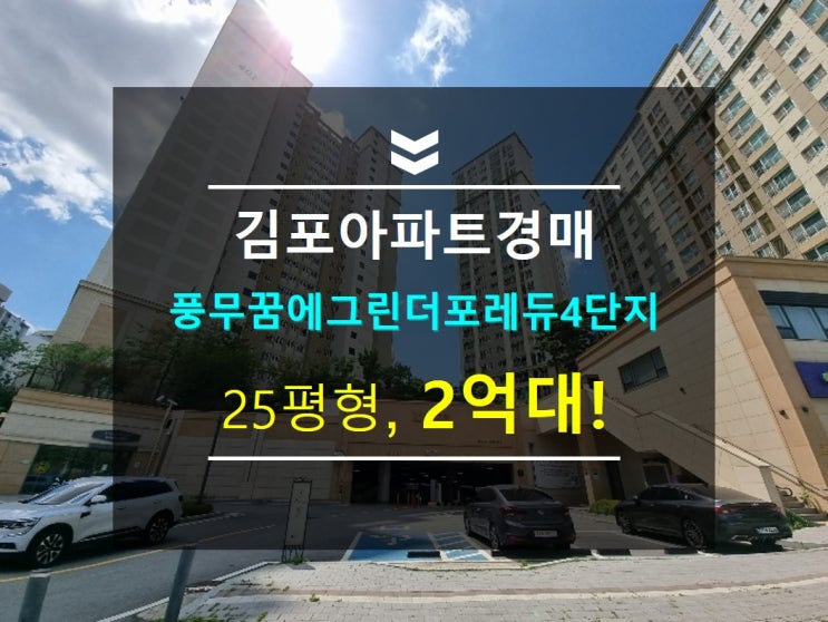 김포 2억대 아파트경매 김포 풍무 꿈에그린 더포레듀 4단지 25평형 2022타경2945 네이버 블로그