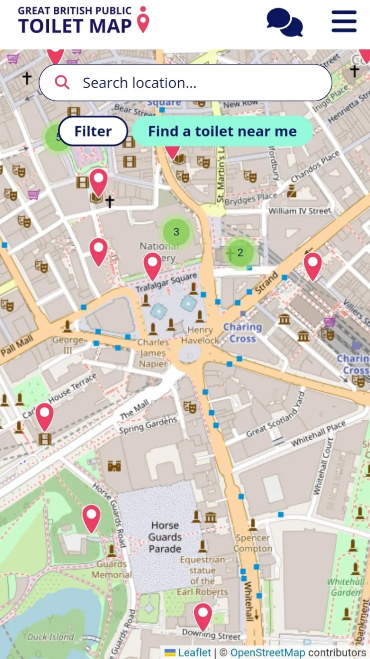 영국 생활 - 영국 & 런던 여행시 무료 화장실 찾기 Great British Public Toilet map (기차역/호텔로비 ...