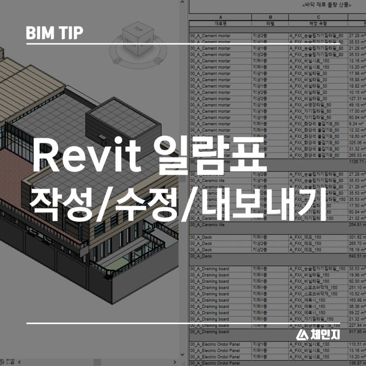 [BIM TIP] 정보들을 효과적으로 열람해주는 Revit 일람표 작성 : 네이버 블로그