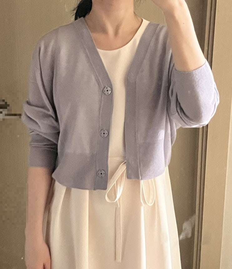 시에 Sie 썸미니 루즈 가디건 바이올렛 블루 크림 컬러 후기색감 맛집 시에🌿 네이버 블로그