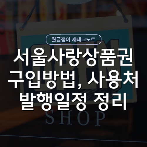 서울사랑상품권 구입방법 사용처 발행일정 한눈에보기 네이버 블로그