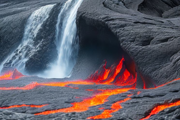 [Ai Greem] 자연_034: 용암, 마그마, 폭발, 자연 재해, 그림, 일러스트, 화끈한, volcano, lava ...