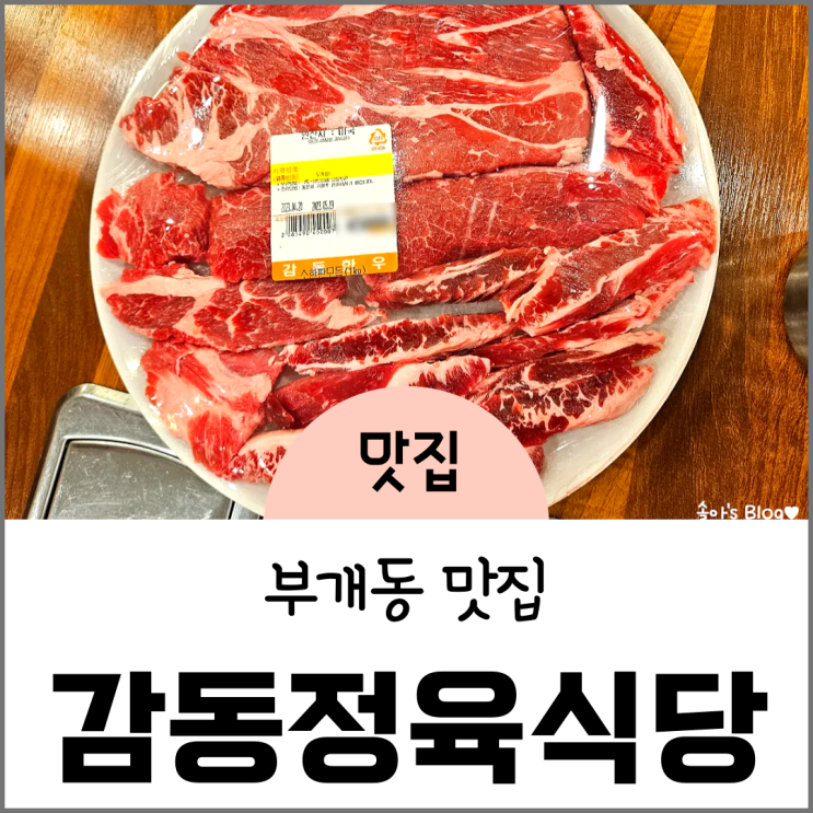 부평 부개동 굴포천역 맛집 가성비 좋은 고기집 감동정육식당 네이버 블로그
