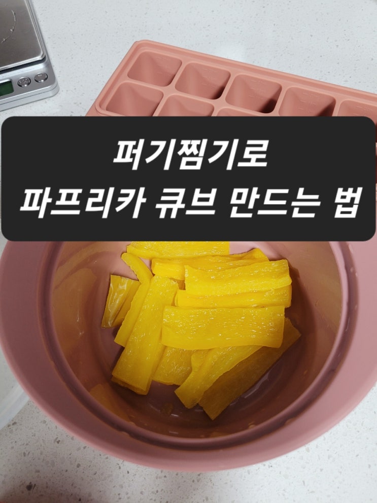 중기 토핑이유식 퍼기찜기and닌자초퍼를 이용한 파프리카 큐브 만드는 법 네이버 블로그