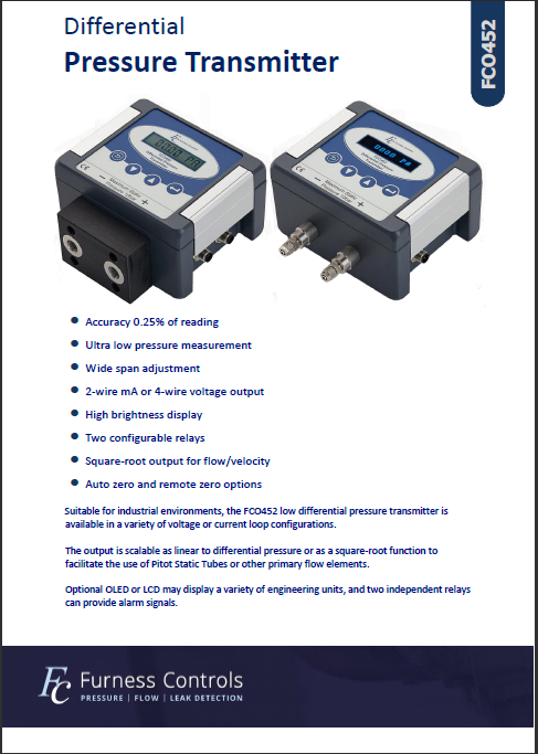 FCO452 [Furness controls] 차압측정센서 미압계Differential Pressure Transmitter ...