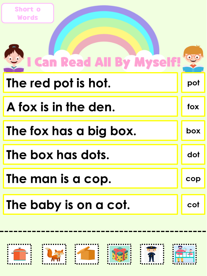 파닉스 액티비티 I Can Read CVC Words (short o) : 네이버 블로그