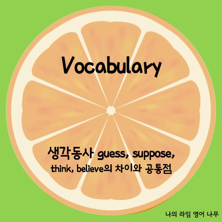 생각동사 guess, suppose, think, believe의 차이와 공통점 : 네이버 블로그