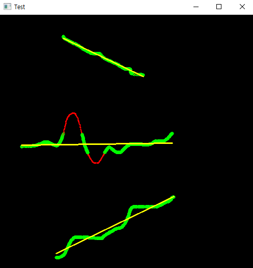 [C++] Line Fitting 방법 총정리 (2) - RANSAC 직선 라인 피팅 점들 집합 선분 적합 random ...