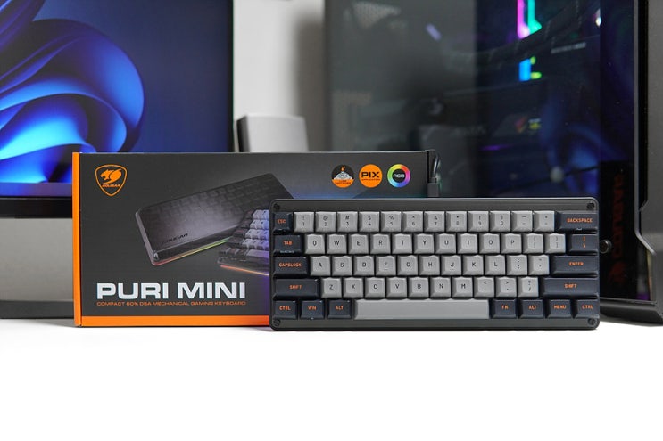 쿠거 COUGAR PURI MINI 콤팩트 게이밍 기계식 키보드 : 네이버 블로그