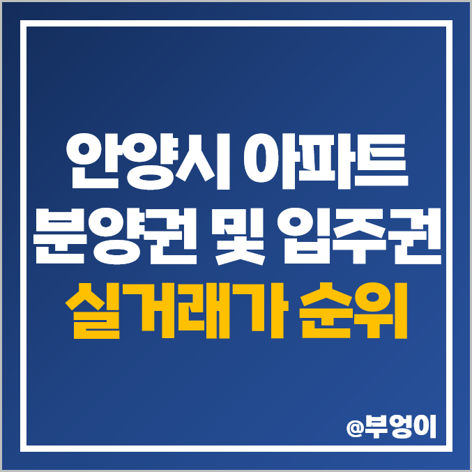 경기도 안양 아파트 분양권 입주권 매매 가격 순위 평당 제일 비싼 부동산 시세 안양역 푸르지오 더샵 평촌 트리지아 엘프