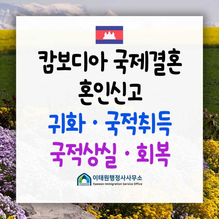 캄보디아 국제결혼 F6비자 배우자 및 자녀 국적 취득과 귀화 절차 네이버 블로그