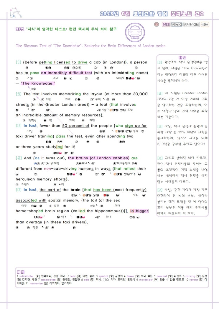 2023년 6월 모의고사 영어 고2 워크북무료 분석노트 변형문제 네이버 블로그