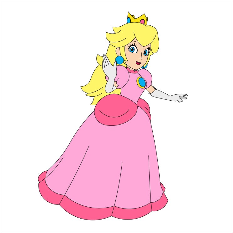 슈퍼 마리오 브라더스, 히로인 핑크드레스의 피치공주 학습도안모음 : 네이버 블로그