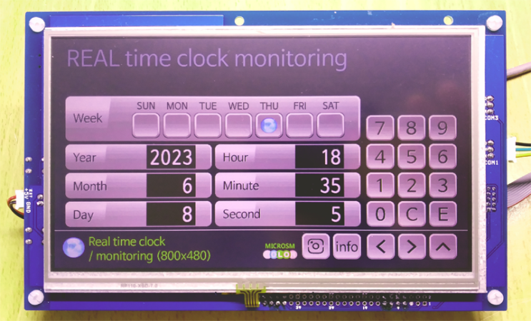 STM32F103VE, LCD 800x480 'Real time clock' Week 작화... 성미시리얼 : 네이버 블로그