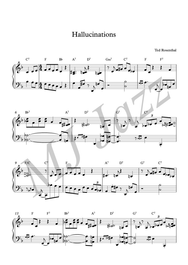 [ 재즈피아노 악보 ] Ted Rosenthal - Hallucinations : 네이버 블로그