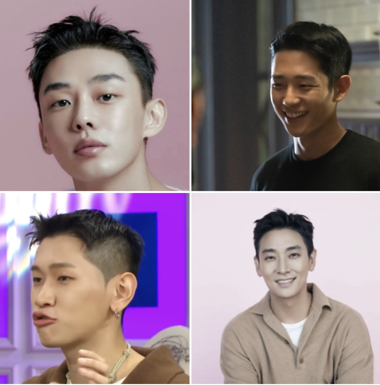 남자 연예인 짧은 머리 헤어스타일 아이비리그컷 톺아보기 네이버 블로그