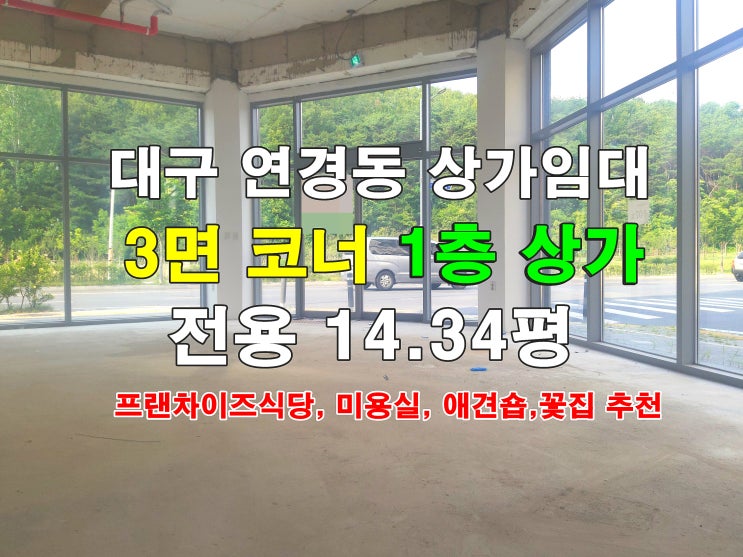 대구 연경동 상가임대대단지아파트 앞3면코너 1층 상가 임대프랜차이즈식당미용실애견숍꽃집호프집 강추 네이버 블로그