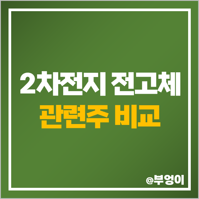 국내 2차전지 전고체 배터리 관련주 비교 주식 주가 Per Pbr 순위 네이버 블로그