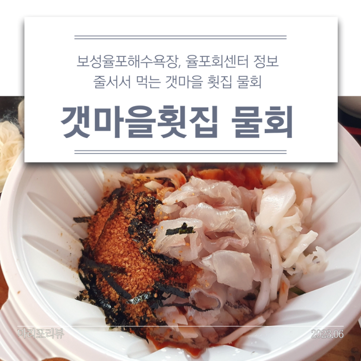 보성율포해수욕장 맛집 갯마을 횟집에서 물회 한그릇하고 보성회센터 구경 네이버 블로그