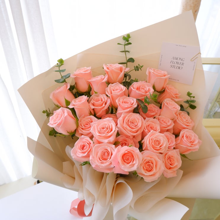 30송이 핑크장미 꽃다발 망포꽃집망포동꽃집수원꽃바구니수원꽃집수원꽃다발영통꽃집플라워스튜디오아몽망포역꽃집망포꽃다발