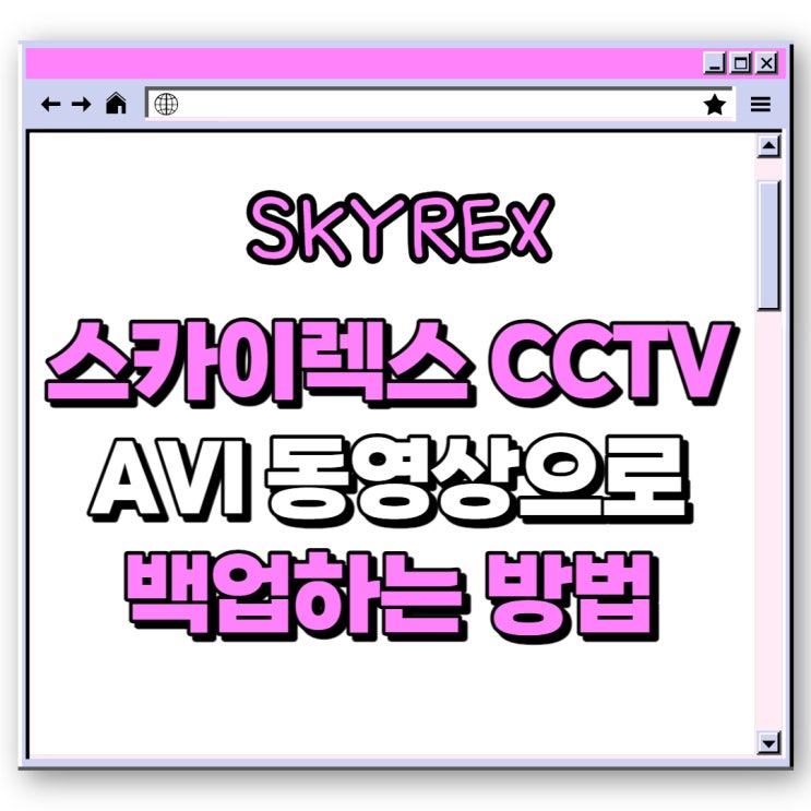 SKYREX 스카이렉스CCTV 백업 AVI 동영상으로 저장 방법 : 네이버 블로그