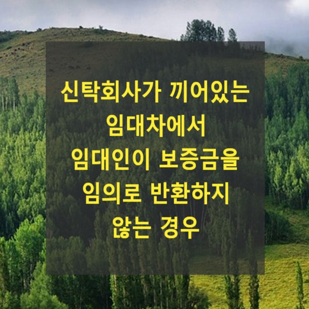 신탁회사가 끼어있는 임대차에서 임대인이 보증금을 임의로 반환하지 않는 경우신탁수익권 소유권이전등기청구권 정산금반환청구권