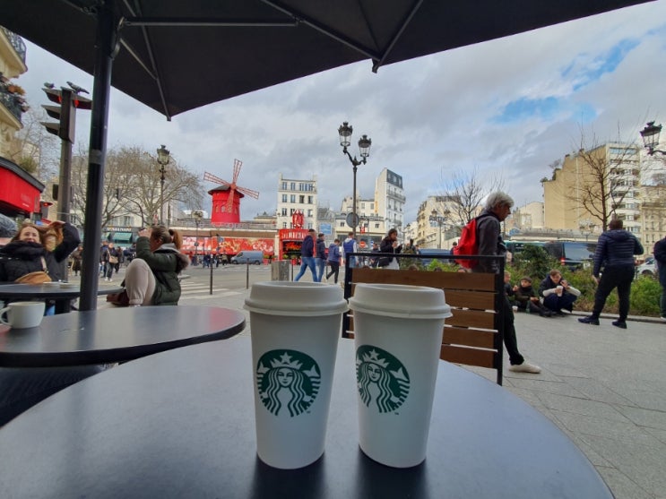 파리 몽마르트 물랑루즈, 파리 스타벅스 메뉴, 40번, 74번 타고 샤틀레 가기, 프랑스 신혼여행~ : 네이버 블로그