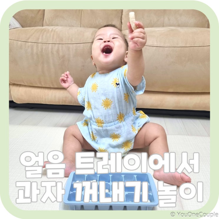 12개월 아기 소근육 발달 놀이 얼음 트레이에서 과자 꺼내기 놀이 네이버 블로그