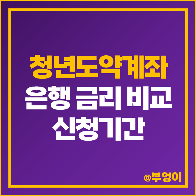 청년도약계좌 은행 금리 비교 조건 신청 기간 우대 이자율 높은 우리은행 및 Kb 국민은행 추천 네이버 블로그