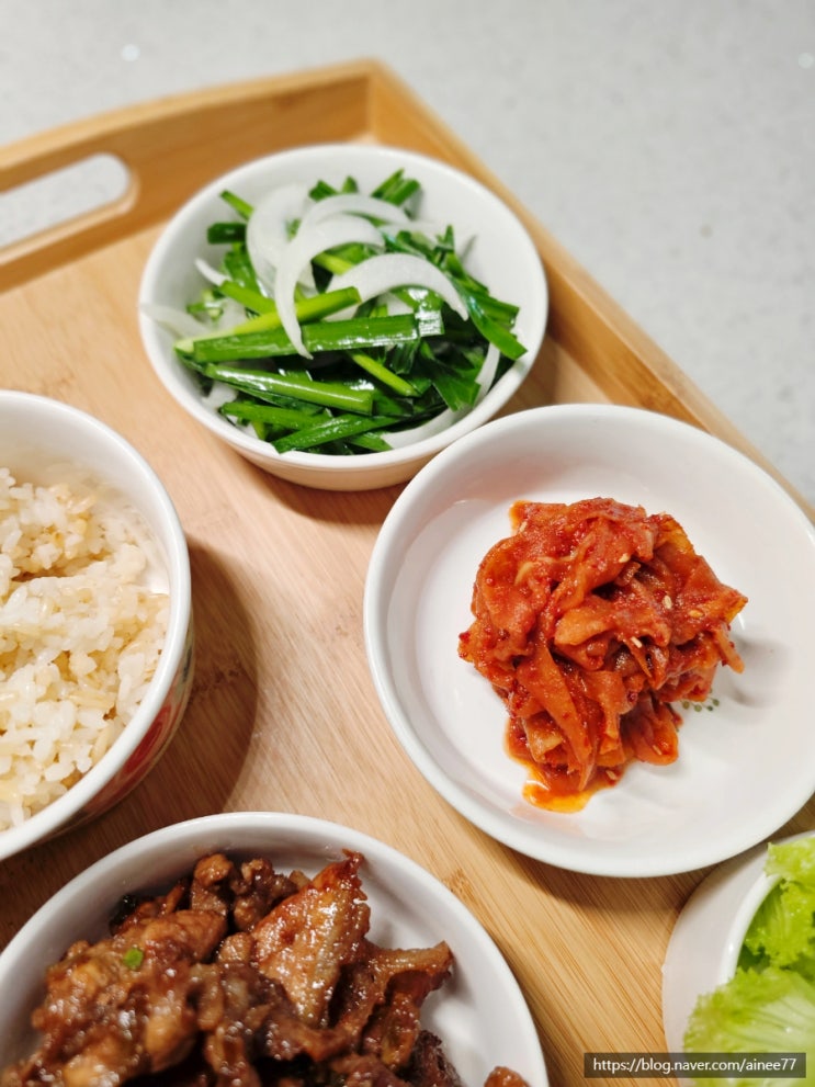 편스토랑 류수영 쌈무생채 부추양파무침 돼지불백 곁들임 짝궁 반찬 쌈무요리 부추요리 양파요리 초간단 생채 만드는 법 네이버 블로그