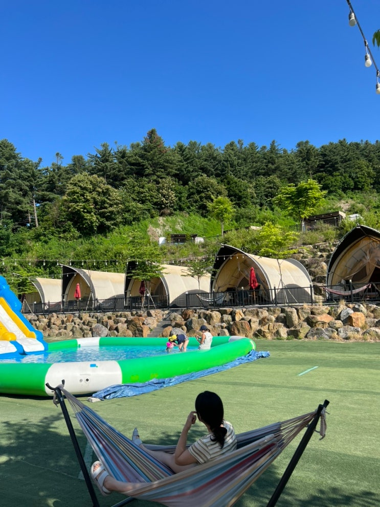 ⁕⁑⁕서울근교 글램핑 추천⁕⁑⁕내돈내산 포천 노블글램핑 재방문 의사 한가득바베큐불멍주차개별화장실수영장배드민턴장