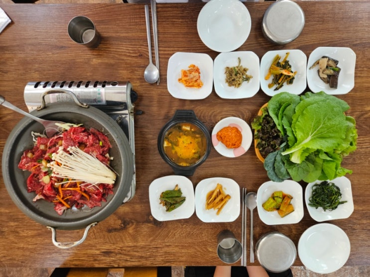 문경한우맛집 농장에서 직접 키운 쌈채소와 함께 먹는 한우불고기 백두산가든 네이버 블로그