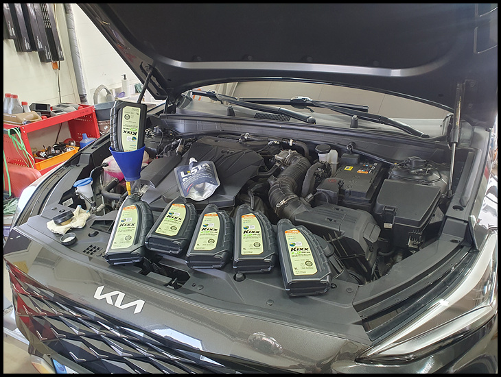 기아 K8 GL3 스마트스트림 3.5 킥스바이오 0W20 + 리스타S1 엔진오일 교환 : 네이버 블로그