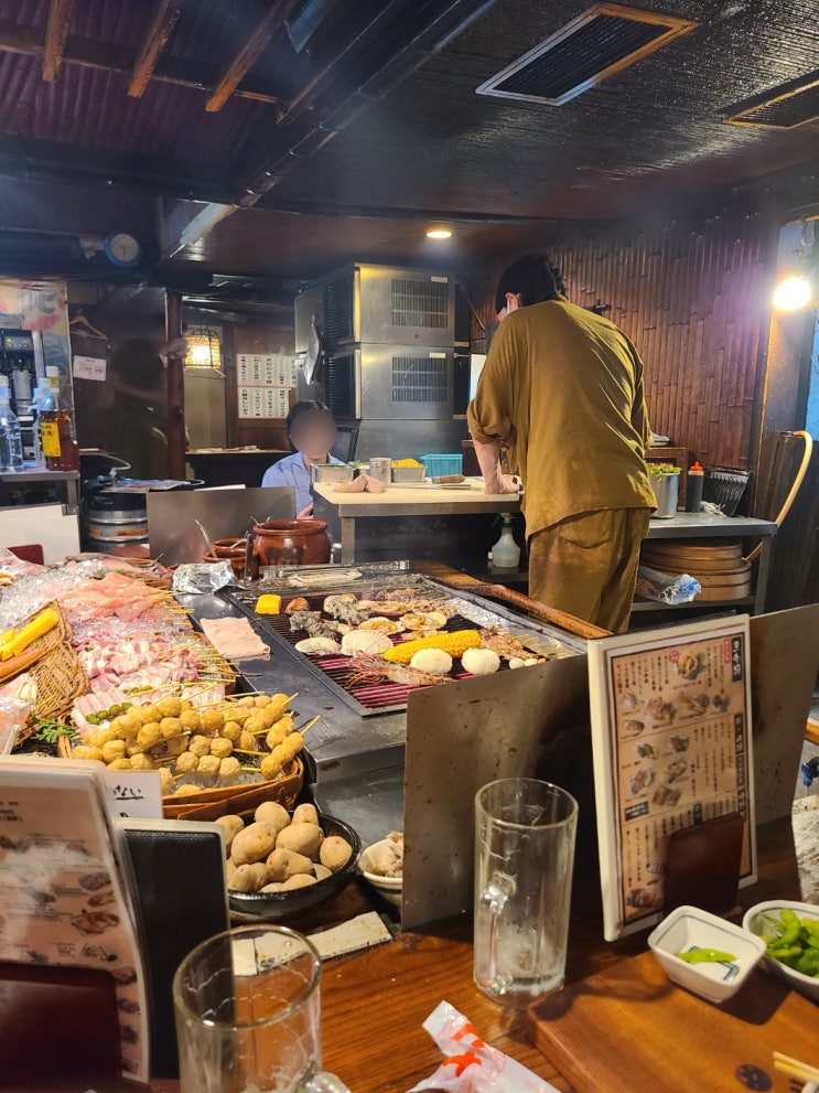 오사카 우메다 마츠다부장 추천 이자카야 로바다야끼가 유명한 이사리비메뉴 예약방법 카드결제 네이버 블로그
