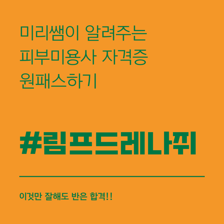 미리쌤이 알려주는 피부국가 자격증 원패스 꿀팁 네이버 블로그