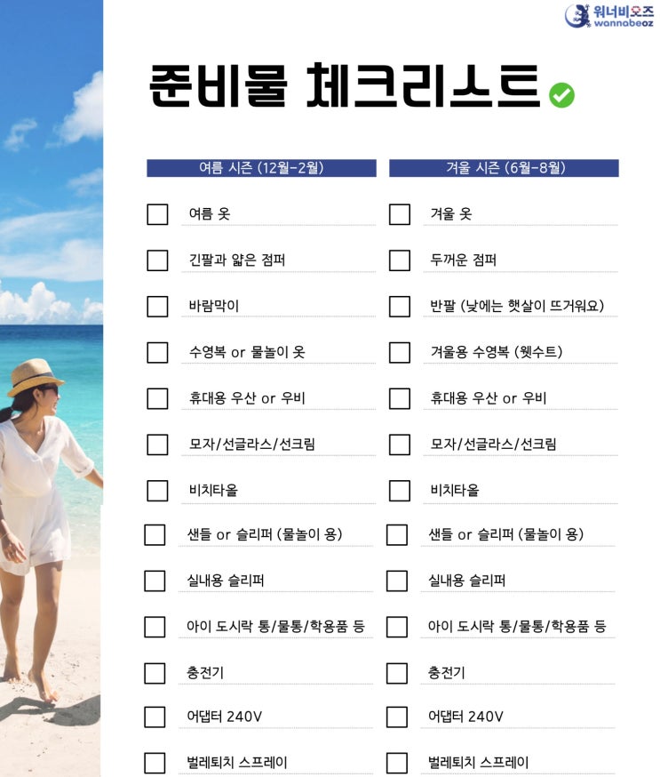 호주여행 ♥ 겨울 여름 필수 준비물 리스트 시드니 골드코스트 지역에 따른 옷차림 호주자유여행 호주한달살기 네이버 블로그