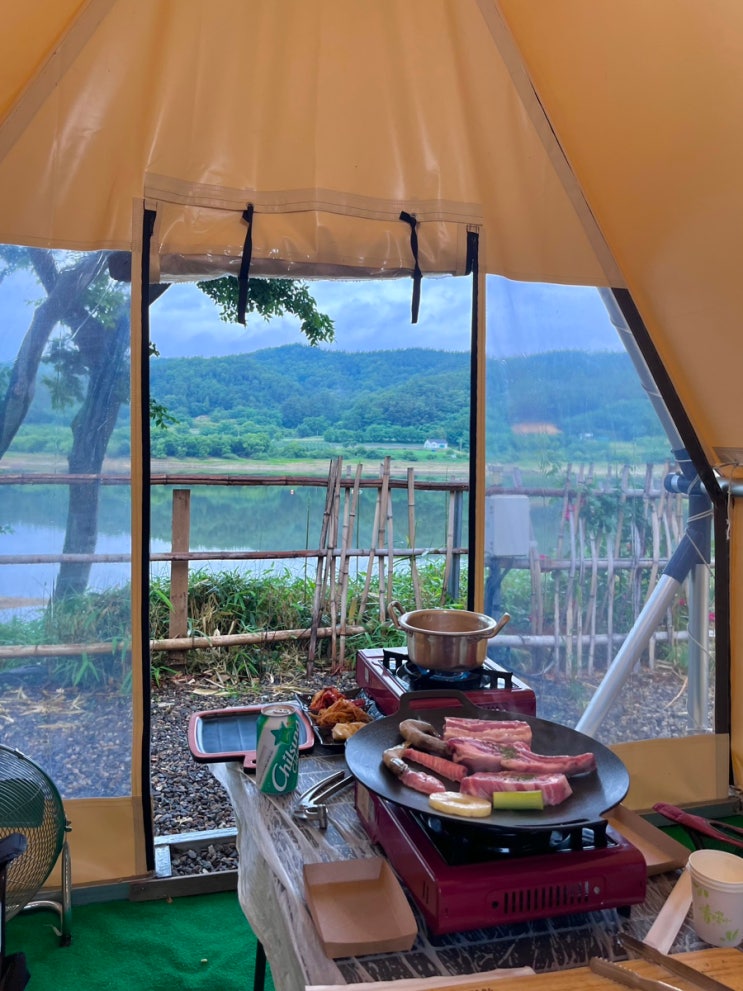 포항 캠핑식당 싱글벙글산적단 | 탁 트인 호수뷰에 글램핑 분위기 뿜뿜 🏕️ : 네이버 블로그