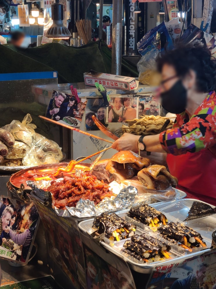 광장시장 맛집 자매원조 마약김밥 오빠네 떡볶이 마약김밥 순대 네이버 블로그