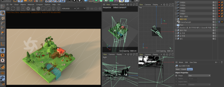 [Cinema4D,C4D] #13 로우 폴리 아이소매트릭_Camera, Safe Frames, Render Settings ...
