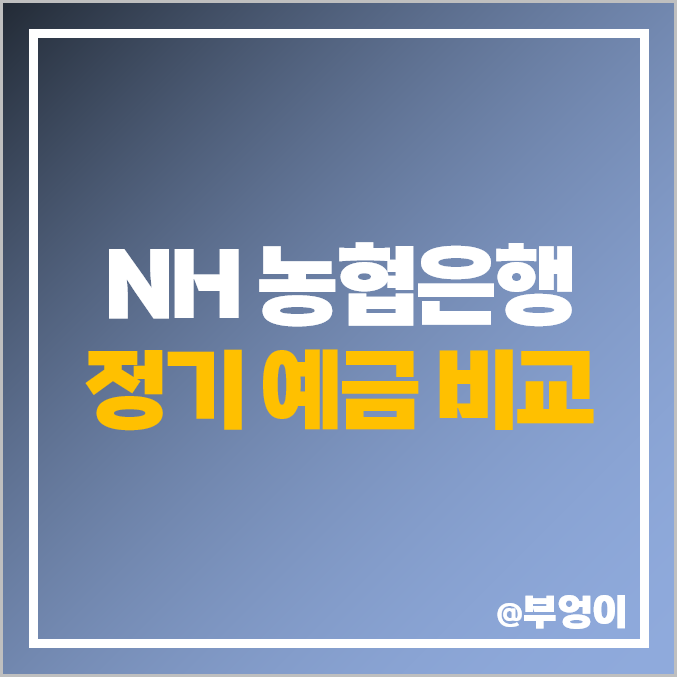 Nh 농협 은행 정기 예금 금리 비교 이자 높은 고금리 특판 단기 이율 네이버 블로그