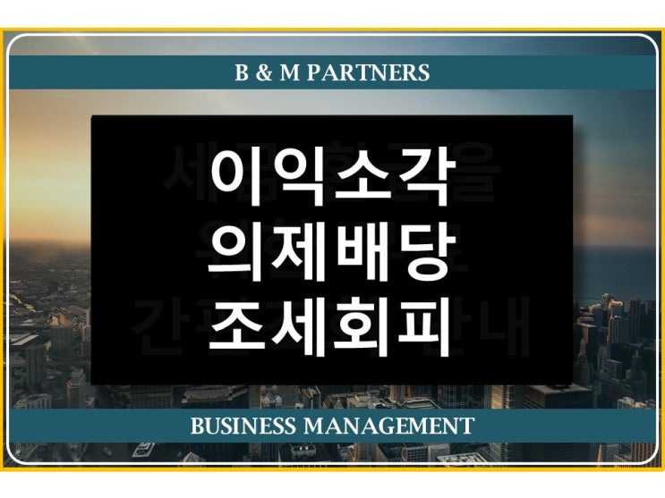 이익소각 필요경비 계산특례 의제배당 과세 이익소각 해결방법 이익소각 정리 네이버 블로그