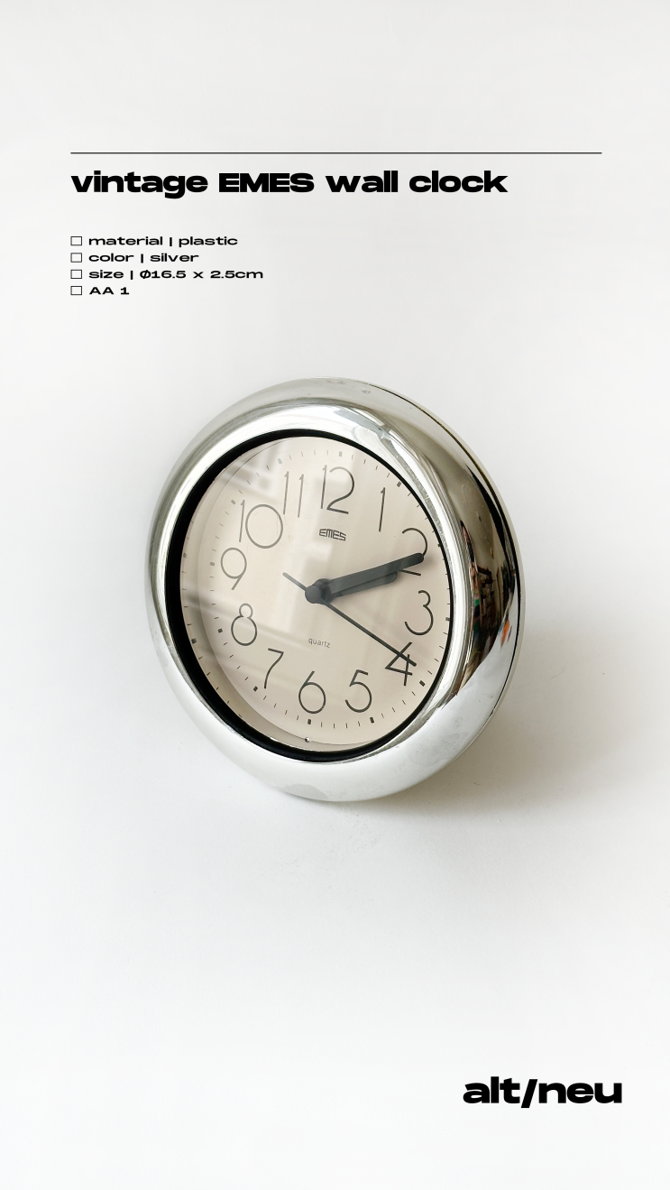 Vintage EMES wall clock silver : 네이버 블로그