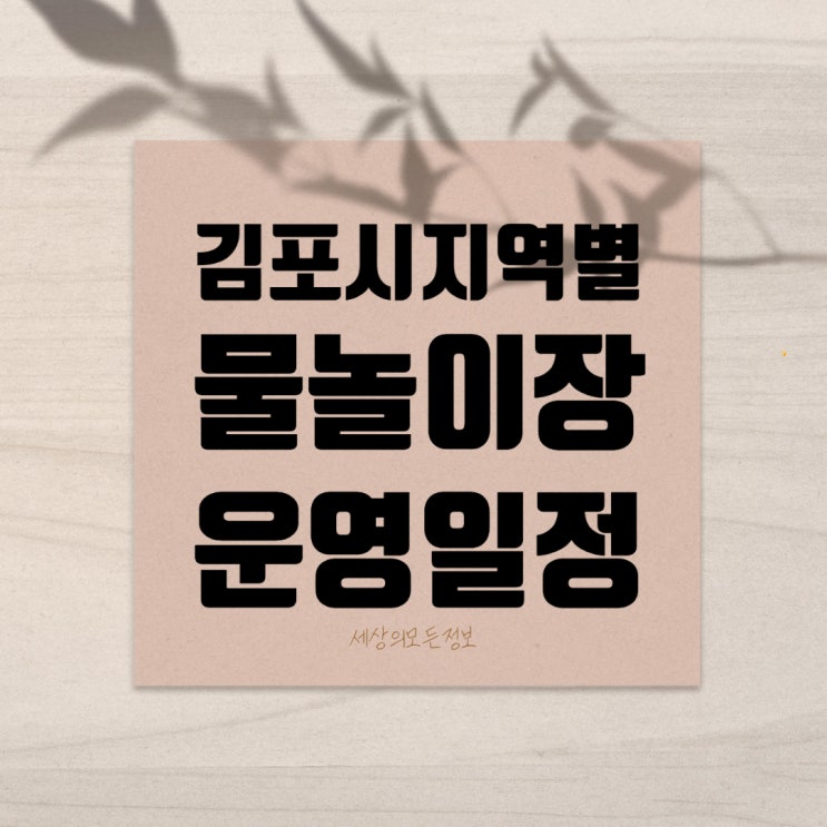 2023년 김포 물놀이장 물놀이터 바닥분수 운영기간 가동시간 지역별위치 김포원도심 한강신도시 일정 상이 네이버 블로그
