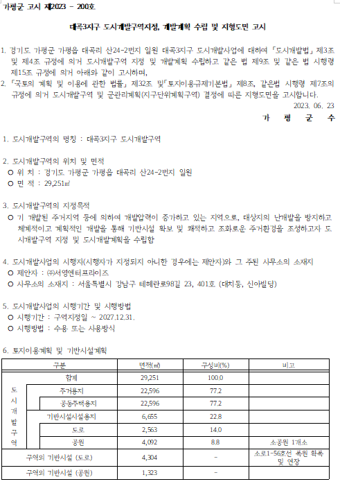 대곡3지구 도시개발구역지정 개발계획 수립 및 지형도면 고시 네이버 블로그