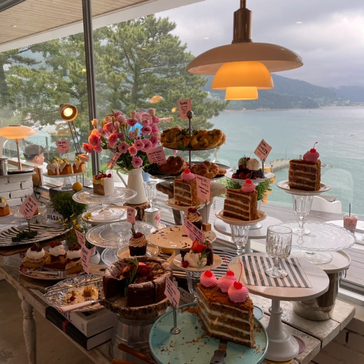 거제 일운면 카페 N436 디저트 가득한곳에서 오션뷰 즐길수 있는곳 : 네이버 블로그