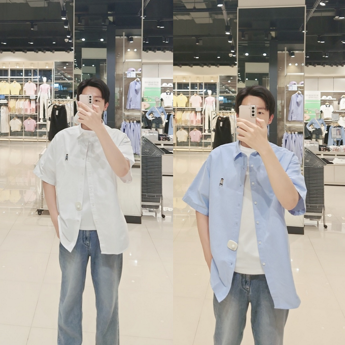 스파오 우디 옥스포드 반팔 셔츠 깔끔하게 남자 여름 코디 완성 네이버 블로그
