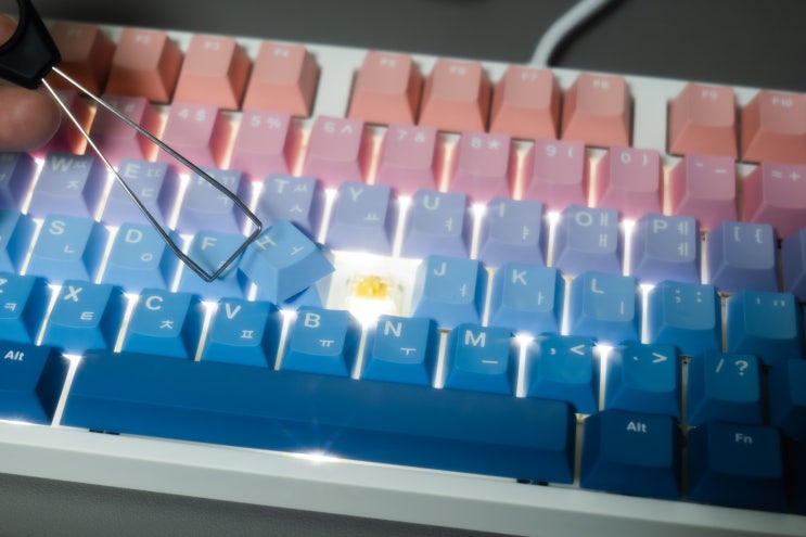 기계식키보드의 매력 컴팩트하고 세련된 COX CK87 PBT 그라데이션 황축 : 네이버 블로그